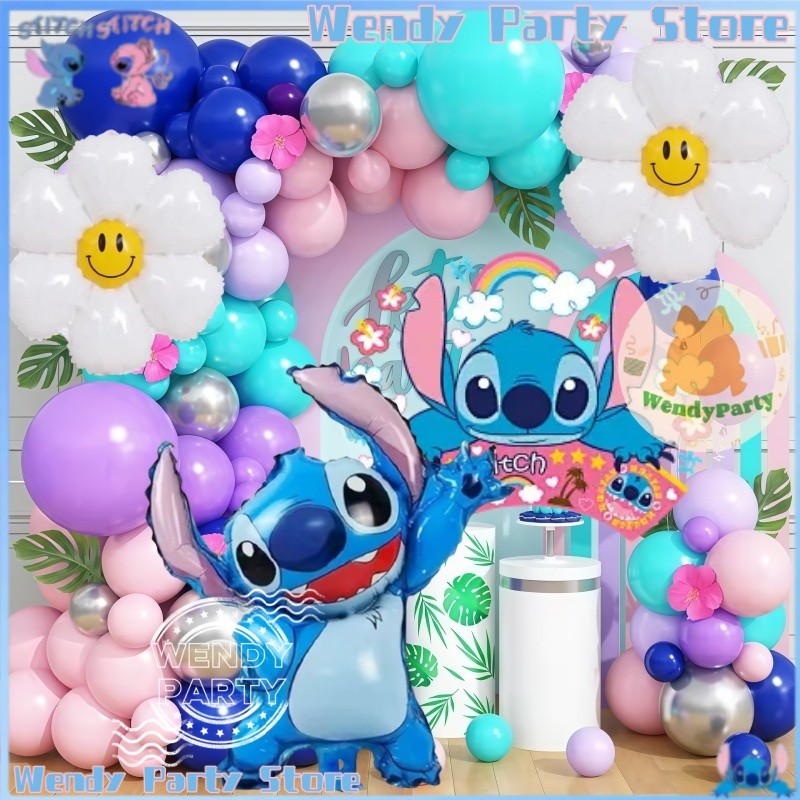 Disney Lilo&Stitch Helium Foil Balloon Garland Blue Number for Baby ...