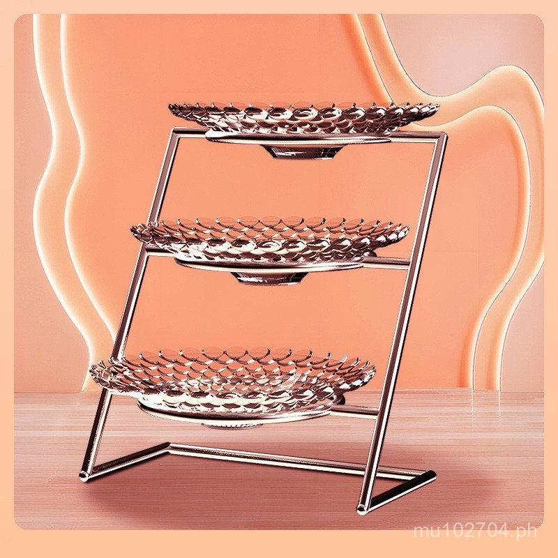 Fruit Plate Rack Hotel Cold Dish Rack Fruit Double-layer Stand¢Glass ...