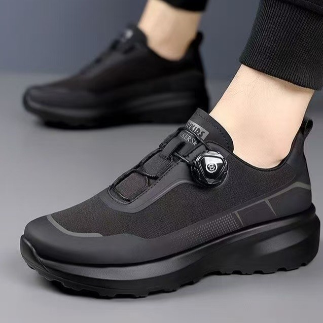 Men's Outdoor Hiking Casual Shoes——Thick Sole Rotating Buckle, Flyknit ...