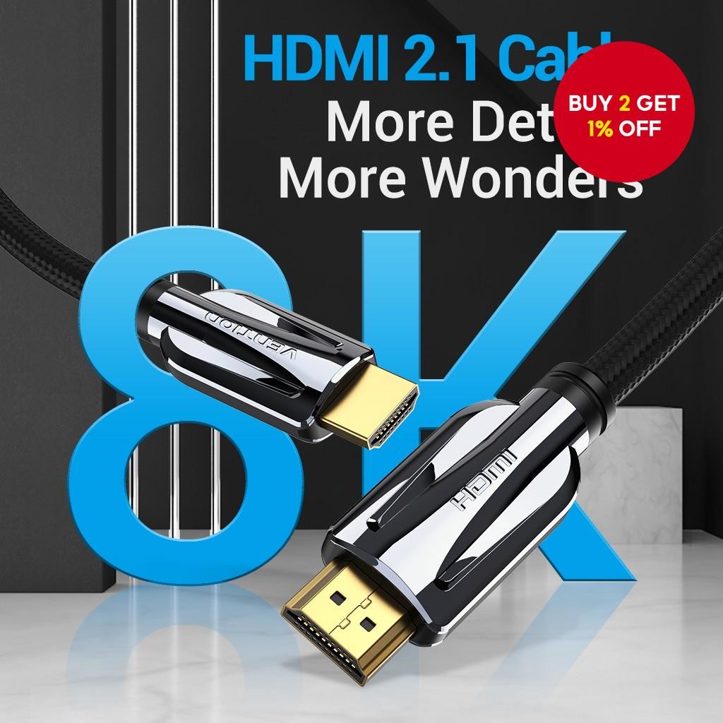 New Vention HDMI Cable 8K HDMI 2.1 Ultra High Speed 4K/120Hz HDR Cable ...