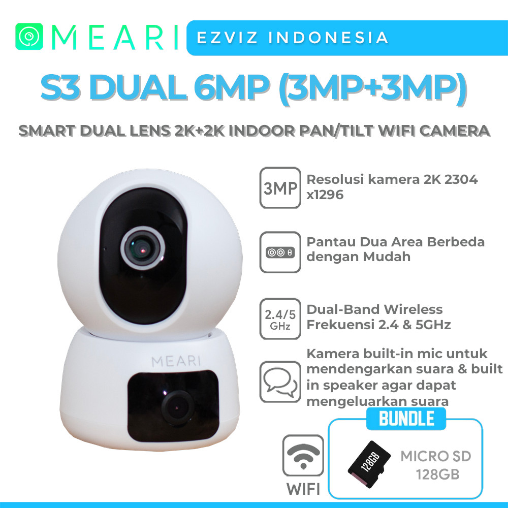 MEARI S3 DUAL 6MP (3MP+3MP) SMART DUAL LENS 2K+2K INDOOR PAN/TILT WIFI ...