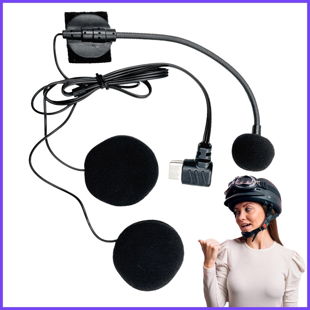 Helmet Microphone Half-face Helmet Speaker Type-C Plug Waterproof High ...