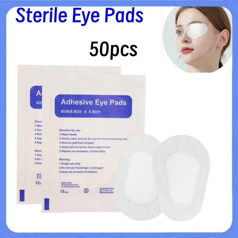 50Pcs First Aid Sterile Eye Pads/Eye Patch Medical/Non-woven Single Eye ...