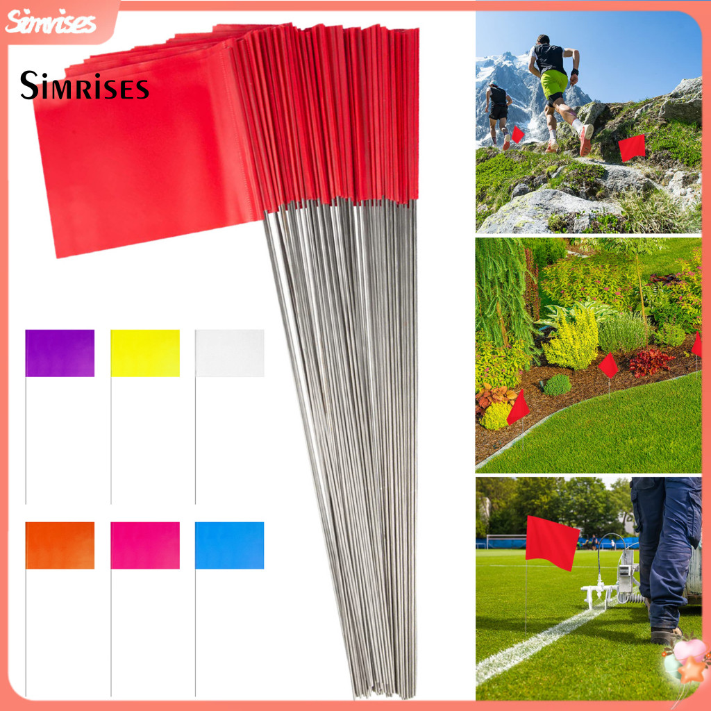 SIM| Pvc Marker Signs Outdoor Boundary Flags 100pcs Waterproof Pvc ...