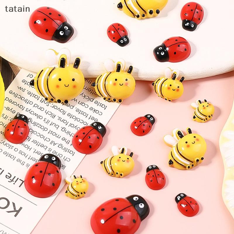 [tatain] 5pcs Cartoon Bee Ladybug Cute Resin Jewelry Making DIY ...