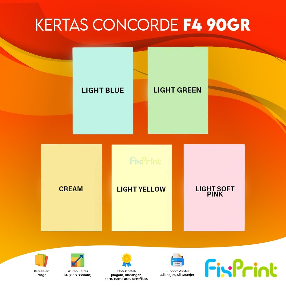 Paper Concorde Xantri F4 90gr Label Paper 210mm x 330mm For Inkjet ...