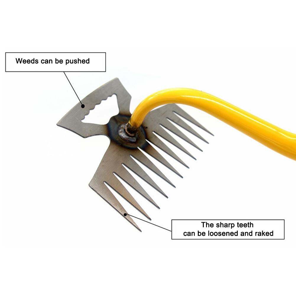 11 teeth Multi-function Weeder Grass Pot Soil Weeding Tool Manganese ...