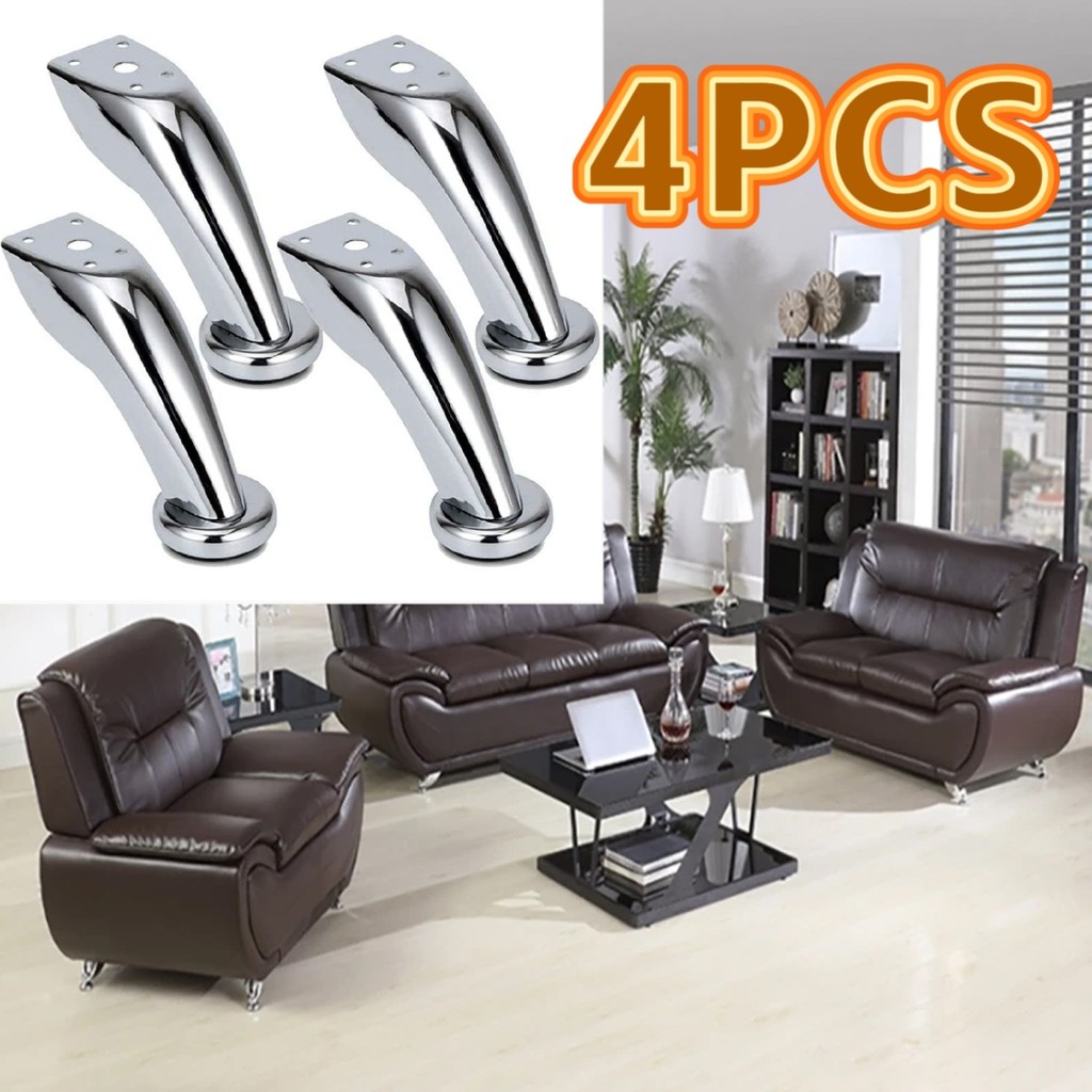 4PCS Chrome Sofa Legs Heavy Duty Sofa Legs Metal Furniture Leg For ...