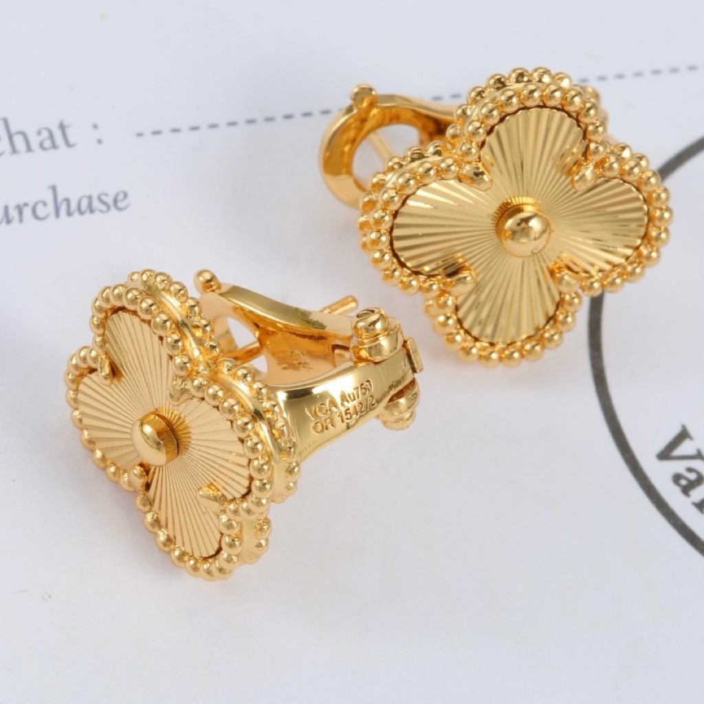 【Kings Mirror Copy】 18K Gold Plated Vca Clip Pakaw Four Leaf Clover ...