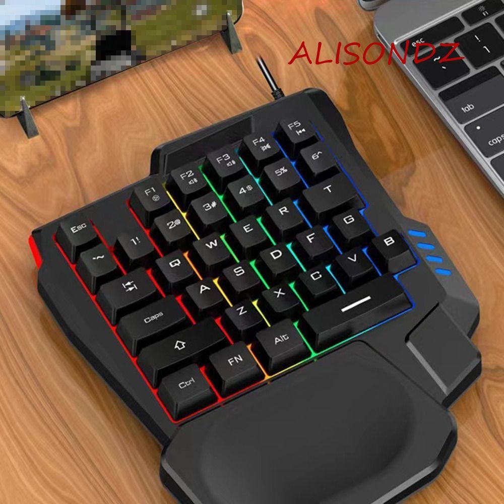 ALISONDZ Single Hand Keyboard, USB Luminous One Handedly Keyboard ...