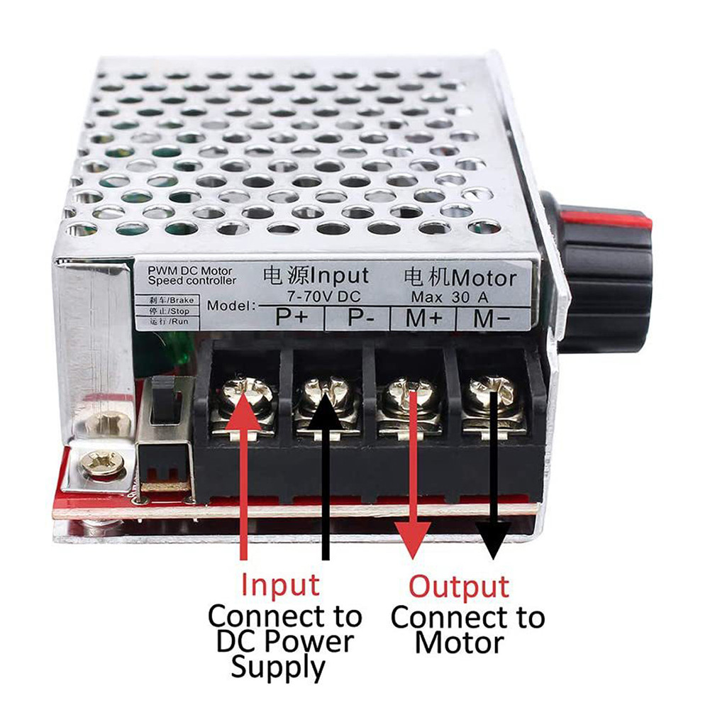 7-70V PWM DC 30A Speed Regulator Control Governor Switch 12/24/48/60 V Adjustable Motor Speed ...