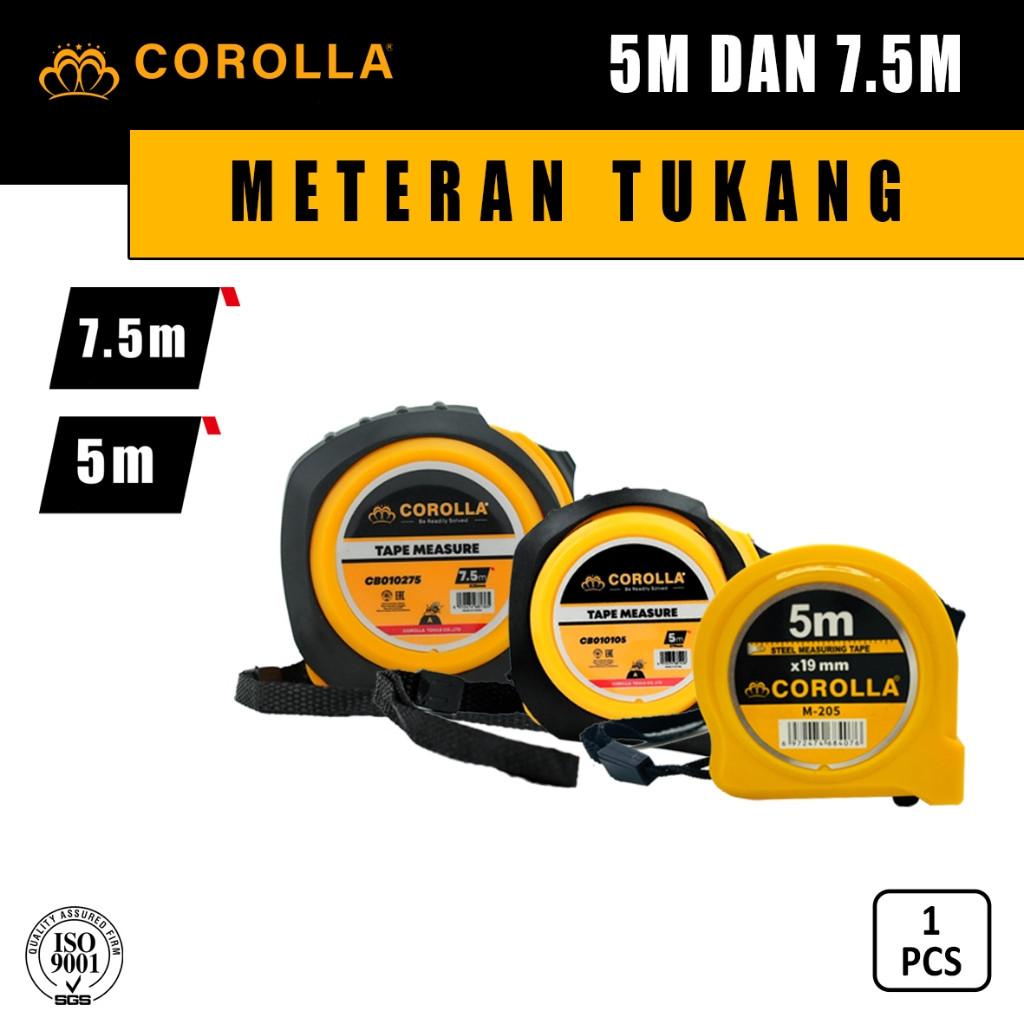 Corolla Carpenter's Meter / Measuring Tape / Rubber Meter 3 Meters and ...