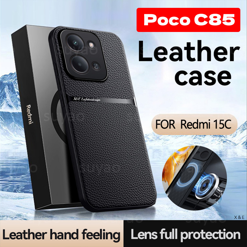 For Xiaomi Poco C85 4G 2025 Phone Case Luxury PU Leather Matte Casing ...
