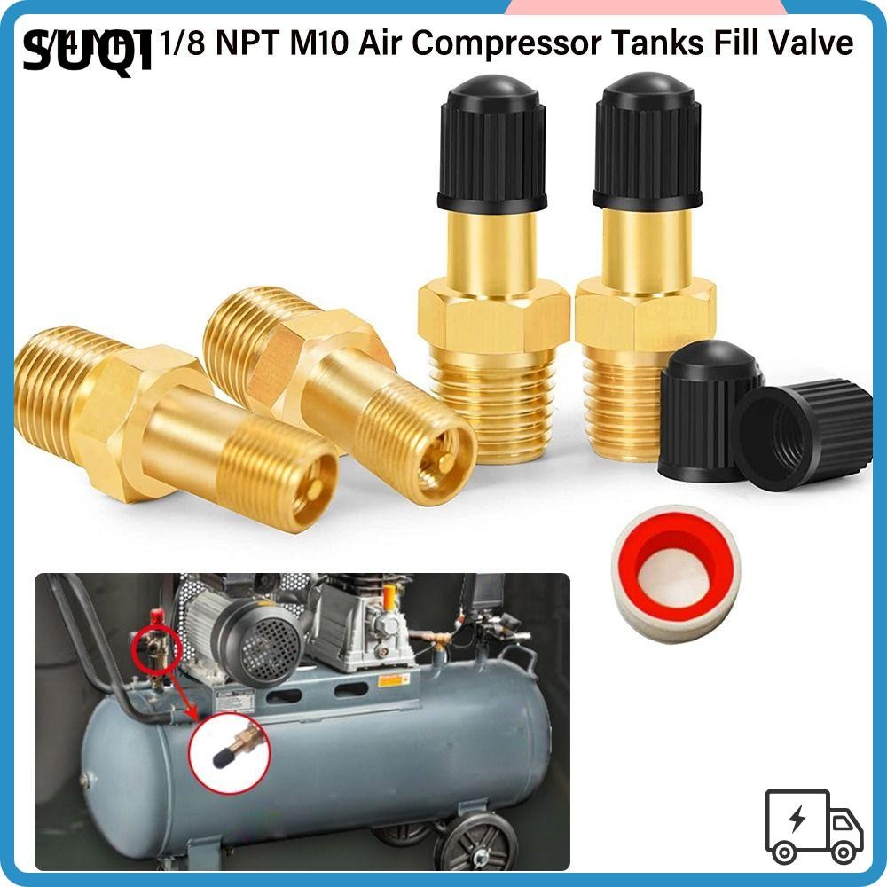 HI-SUQI Air Compressor Tanks Fill Valve, Brass Anti-Corrosion Schrader ...