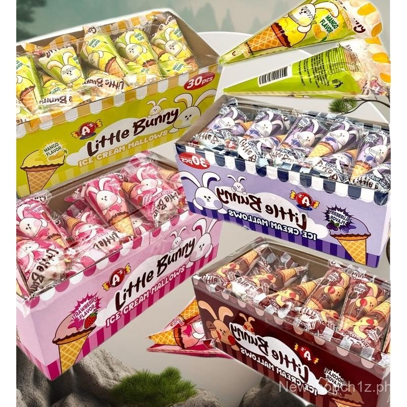 [COD]30pcs/box A's Little Bunny Ice Cream Marshmallow Shape Mallows ...