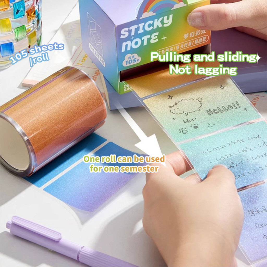 105Pcs Creative Transparent Pull-Out Sticky Notes with Glossy Finish ...