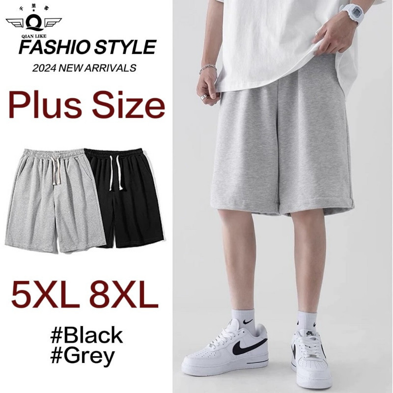 2XL-8XL 】 Plus Size Imitation Cotton Shorts for Men Capris Loose ...