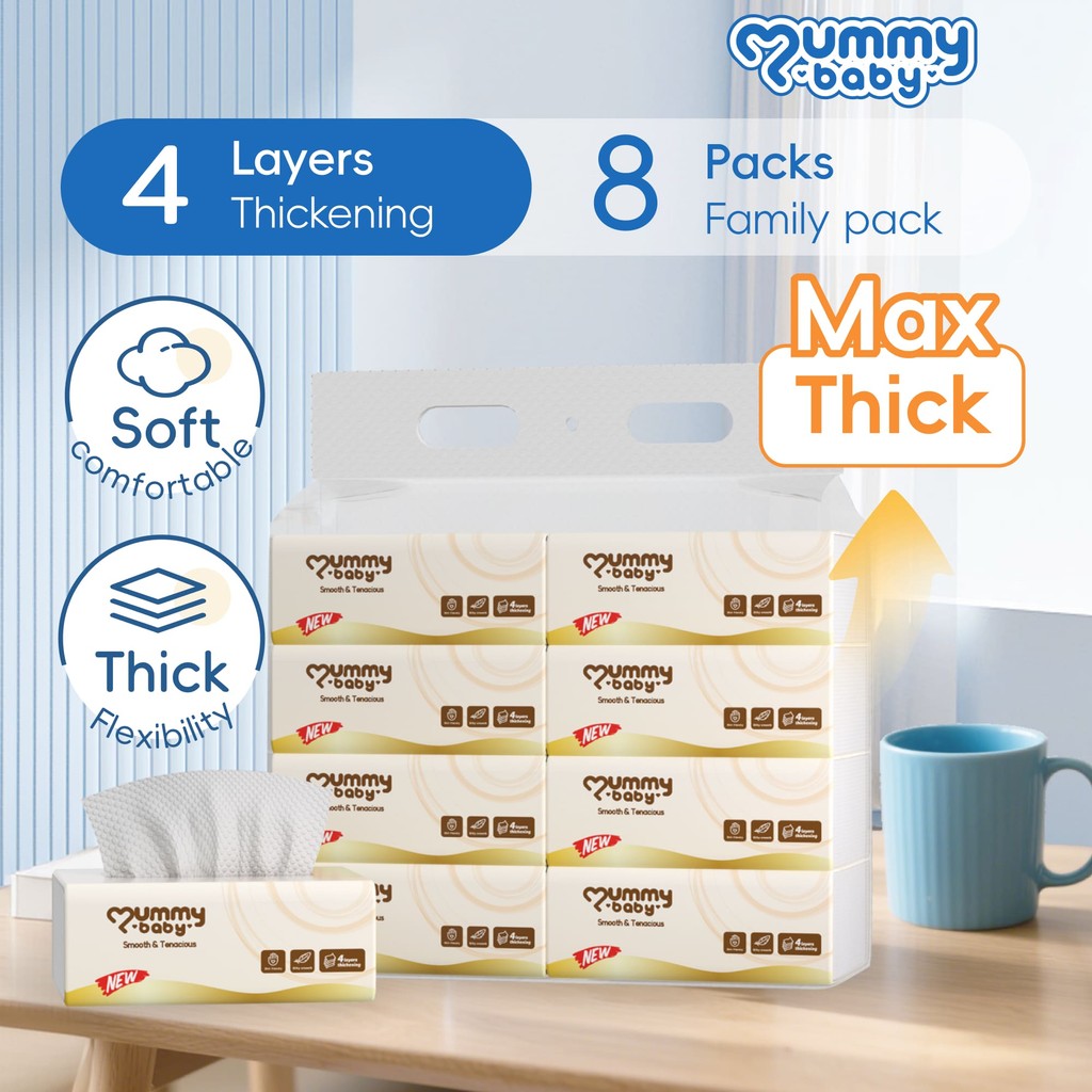 MUMMY BABY Native wood tissue Inter-Folded Facial Tissue cleaning ...