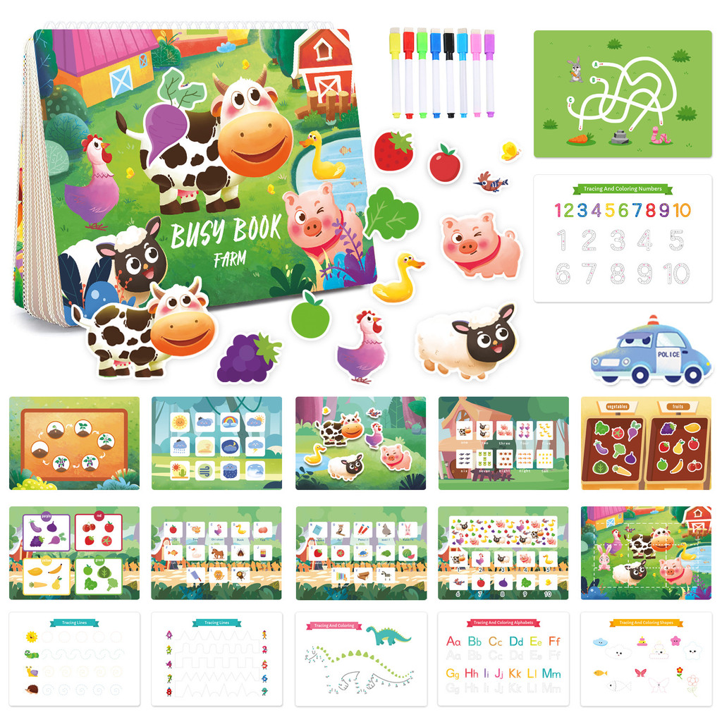 Farm Theme busy book busy book Children Preschool Learning Toy book ...