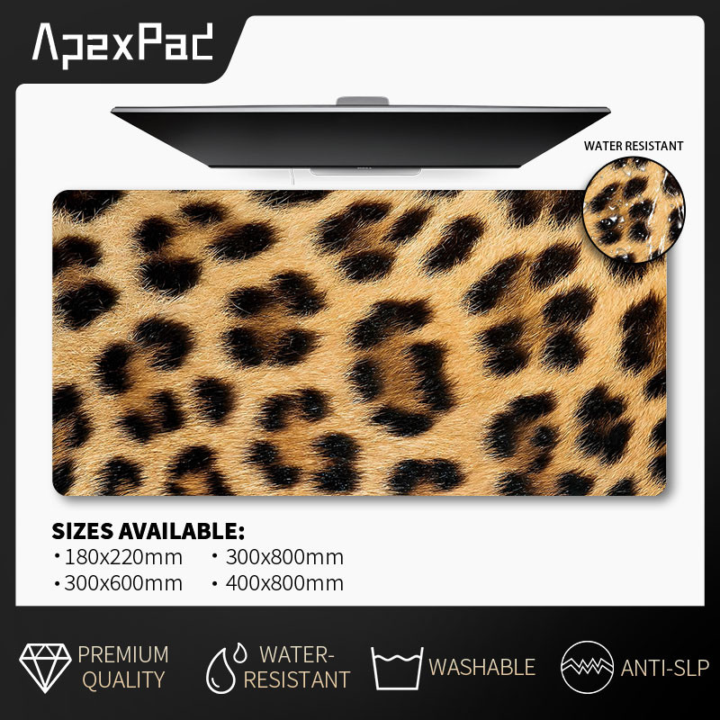 Leopard Pattern Desk Mat Anti Slip Table Mat Extended Large Gaming Mouse Pad For Computer ...