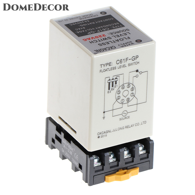 COD-DomeDecor C61F-GP AC220V Level Relay Floatless Level Switch Level ...