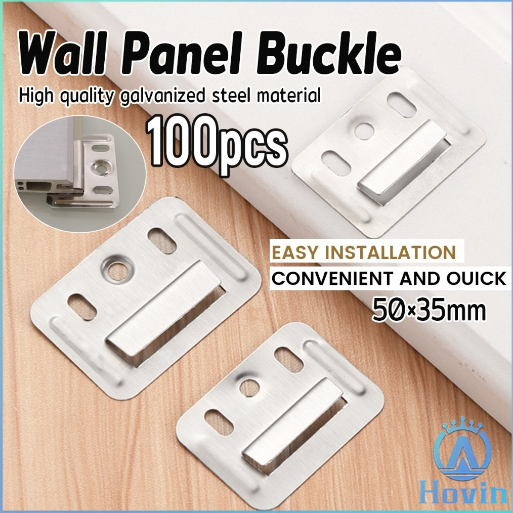 HOV 100Pcs/pack Wall Panel Buckle PVC Wall Mounting Clips Furniture ...