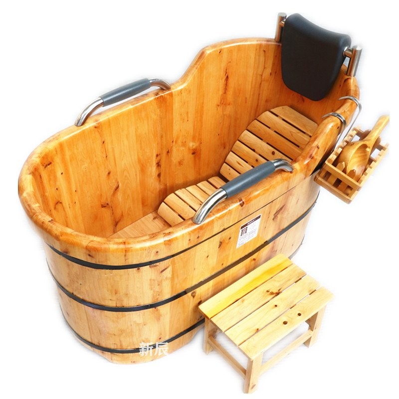 Armrest Bath Bucket Bath Bucket Can Sit Bath Tub Wooden Bucket Lying ...