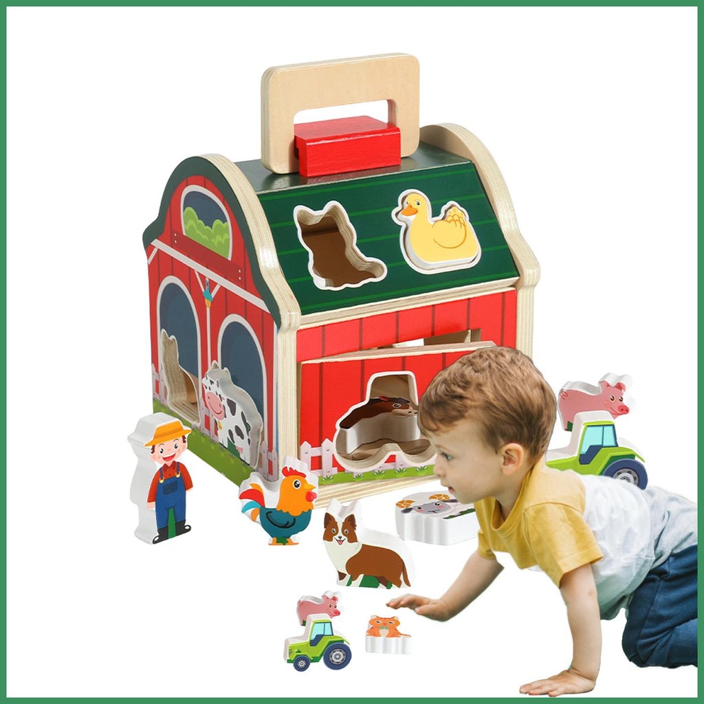 Farm Animal Sorting Toy Safe Sturdy Barn Toy Set Matching Game ...