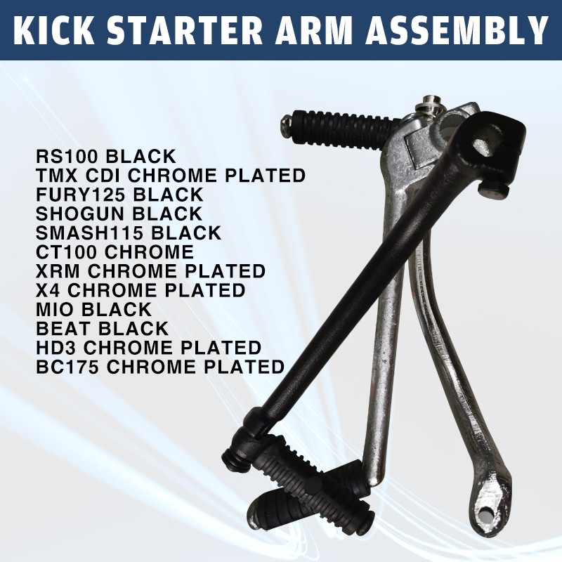 MOTORCYCLE KICK STARTER ARM ASSEMBLY (CHROME PLATED and BLACK) | Shopee ...