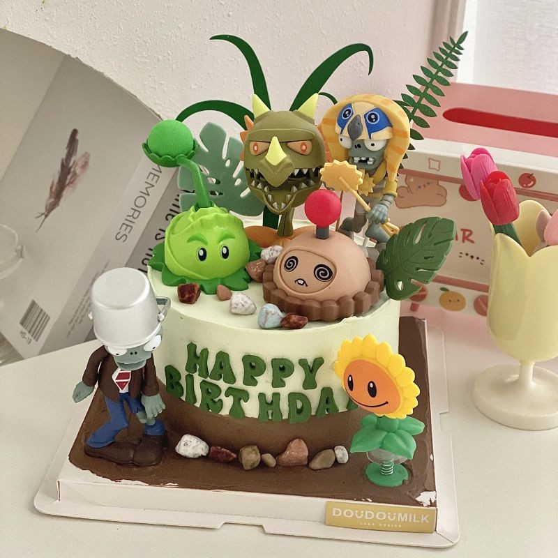 Plants vs. Zombies Cake Decoration Crazy Dave Cabbage Dragon Grass ...