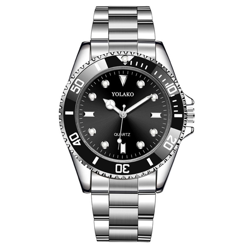 YOLAKO Men Watch Quartz Business Fashion Men's Watch Steel Strap ...