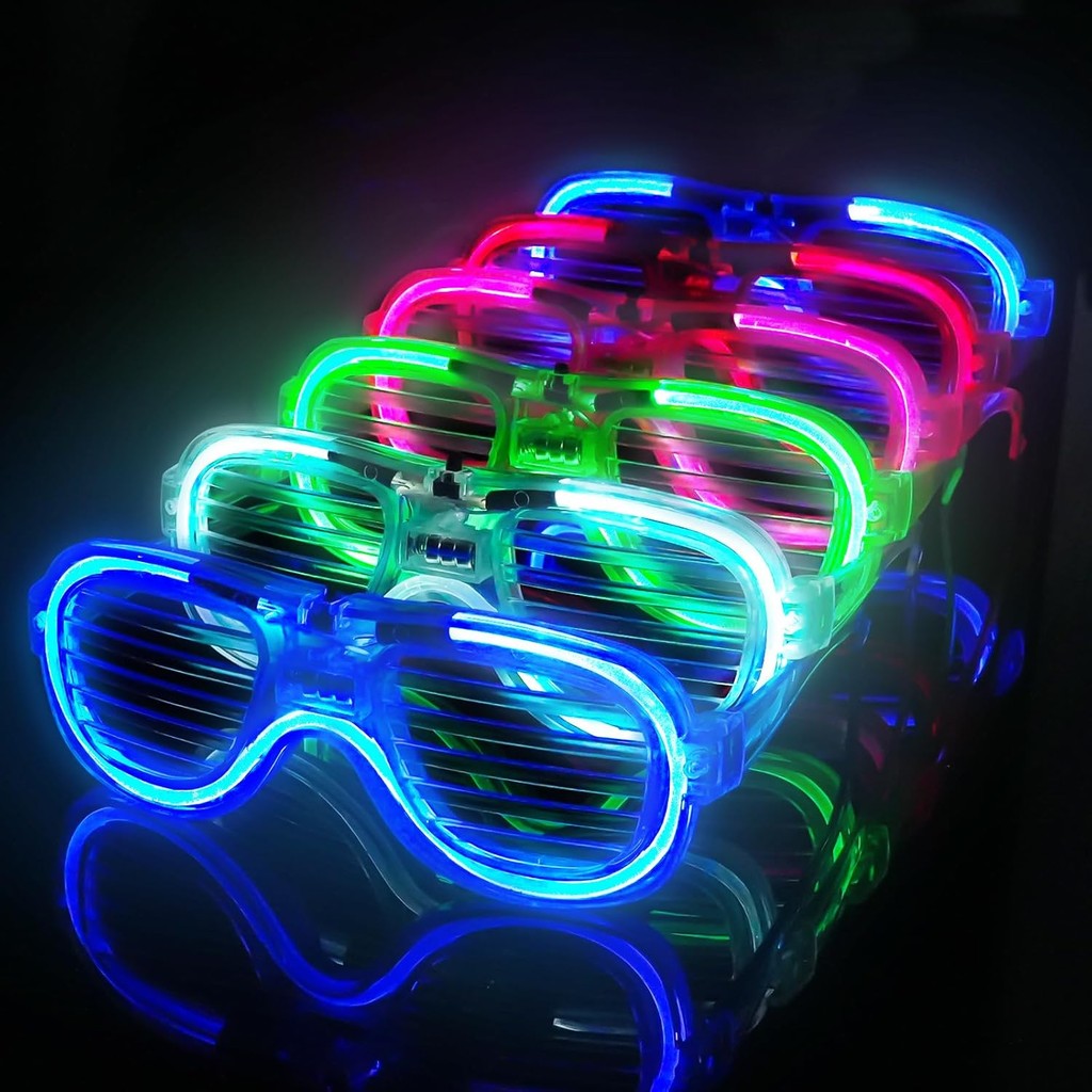 Neon Color Shutter Shadeds Glasses for Kids, Novelty 80s 90s Funny ...