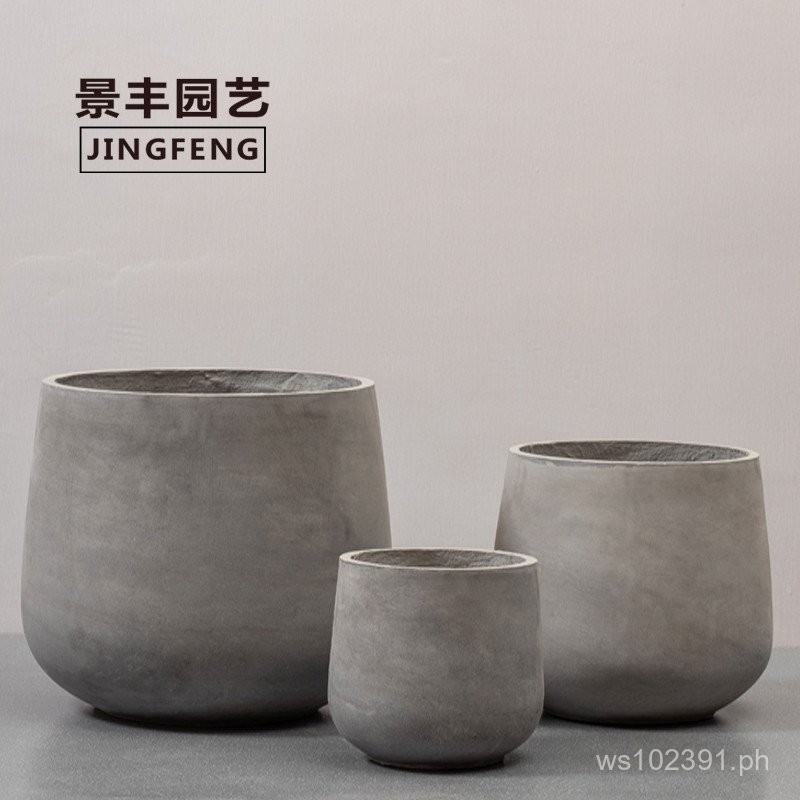 Cement Modern Simple Round Jingfeng Garden Flower Pot Courtyard Villa ...