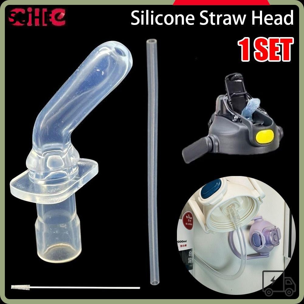HI-SUHE 1Set Mouth Suction, with Brush Food Level Silicone Straw Set ...