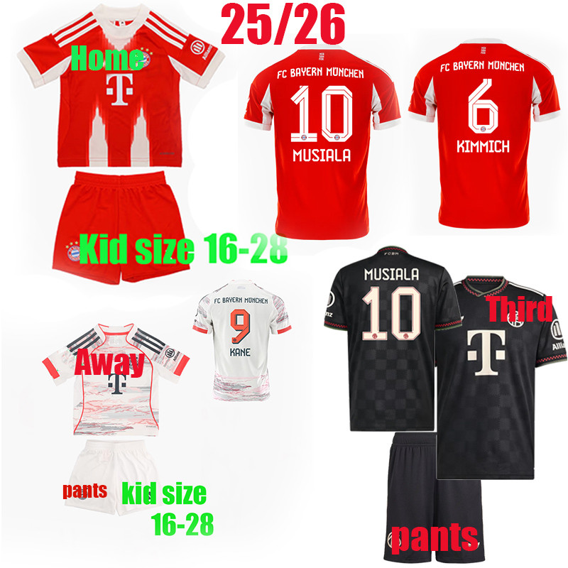 25/26 KANE soccer clothe 2024/25 FC-Bayerns-Home away Third jerseys kid ...