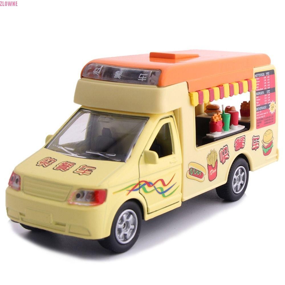ZLOWNE Simulation Ice Cream Truck, ABS Inertia Food Truck Store Car Toy ...
