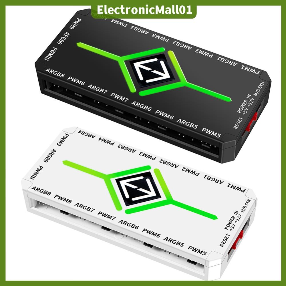 [Ready Stock] 1 To 9 Ports 3 in 1 4 Pin PWM Magnetic Suction Hub SATA ...