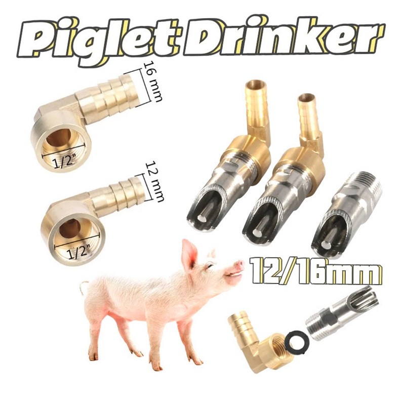 Pig nipple drinker kit Stainless Steel Automatic drinker with elbow ...