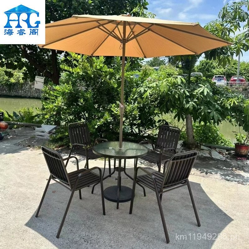 Outdoor Dining Table and Chairs Water Pattern Table and Chairs Glass ...