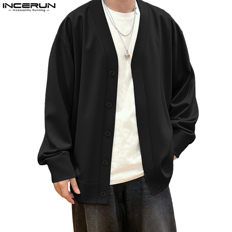 INCERUN Men's Splicing Color Contrast Texture Collar Top | Shopee ...