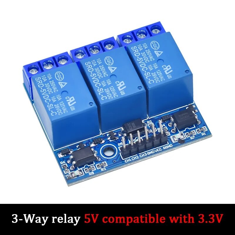 5V/12V 3 Channel Relay module is equipped with optical coupler to ...