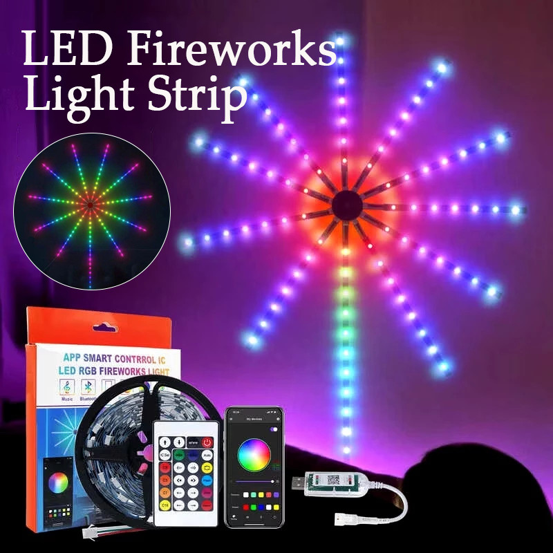 180 LED Fireworks Christmas Lights Outdoor Decorations Dream Color Lamp ...