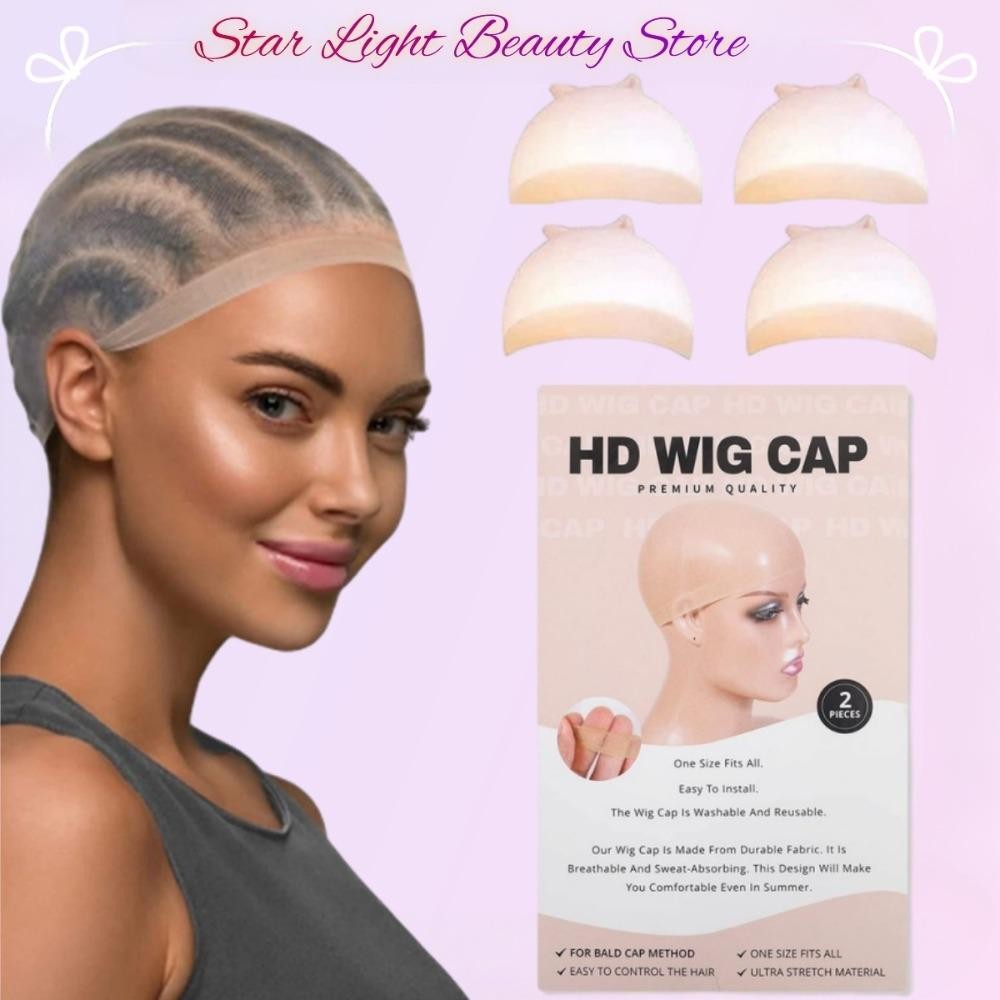 2PCS HD Wig Cap Wig Hair Net HD Transparent Lace Invisible Stretch ...