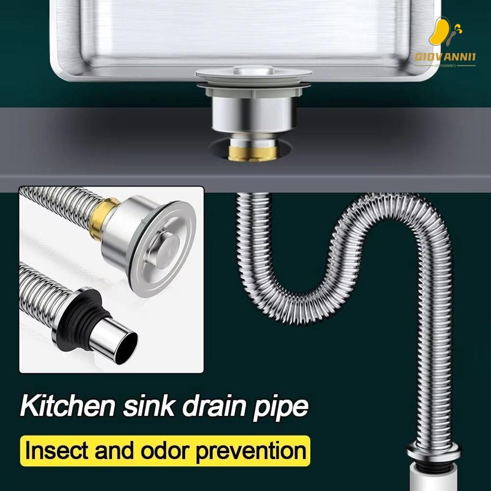 GIOVANNI1 Kitchen Sink Drain Pipe, Thickened Interfaces Anti Rat Bite ...