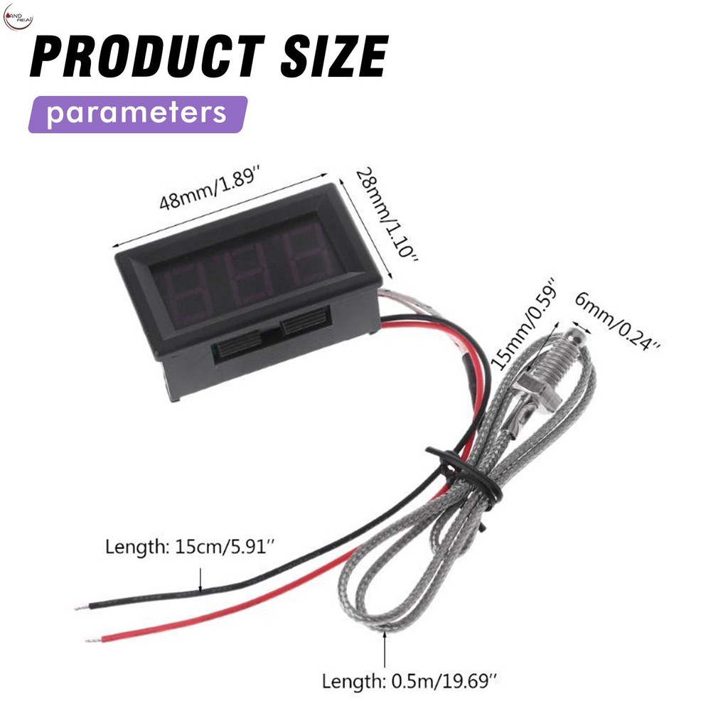 K-Type Digital Thermometer with LED Display - Industrial Grade M6 ...