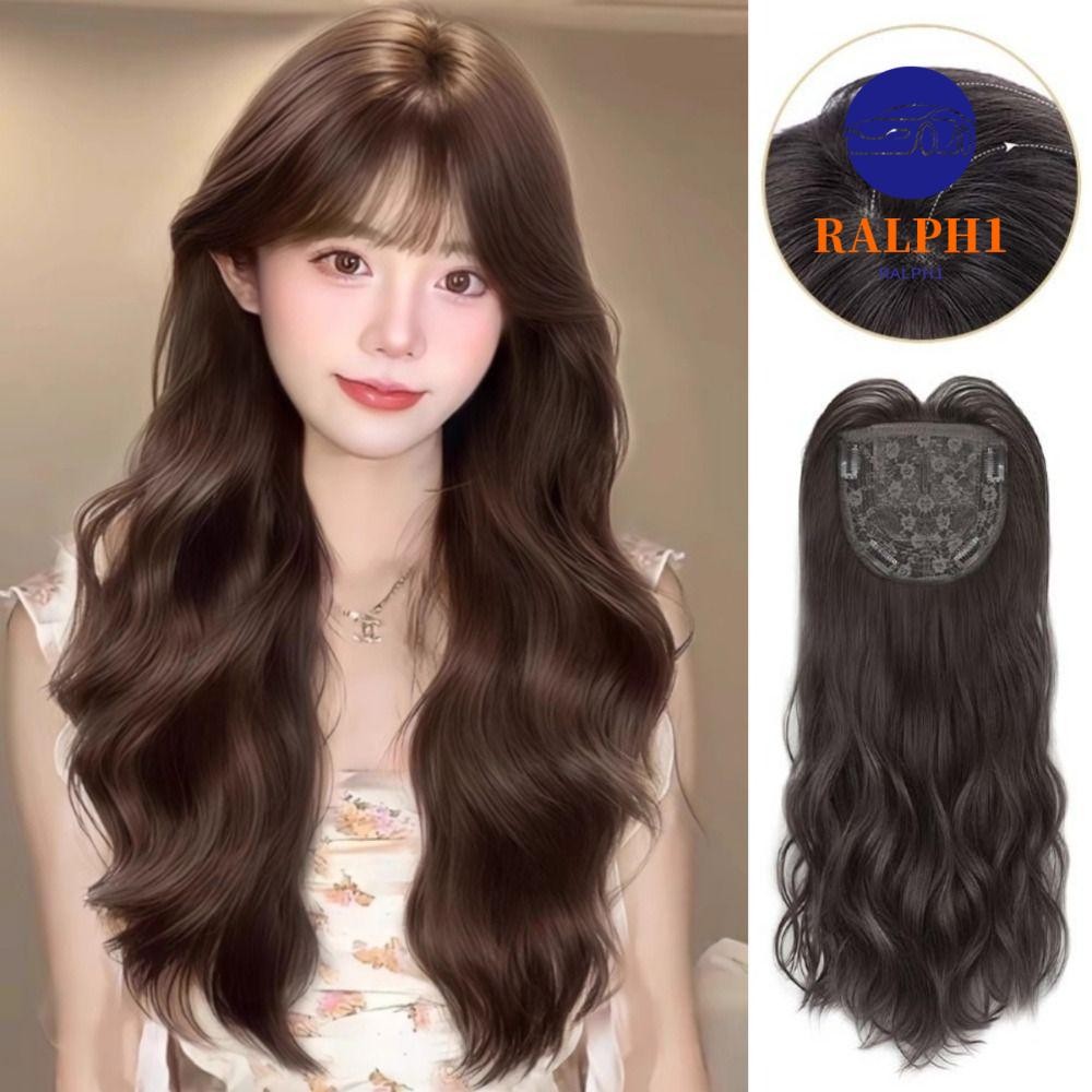 RALPH1 Long Wavy Layered Hair, Synthetic Clip in Head Top Fake Hair ...