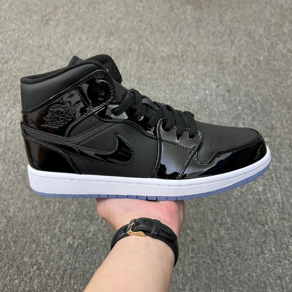UA Air Jordan 1 mid “Space Jam” basketball shoes black for women and ...