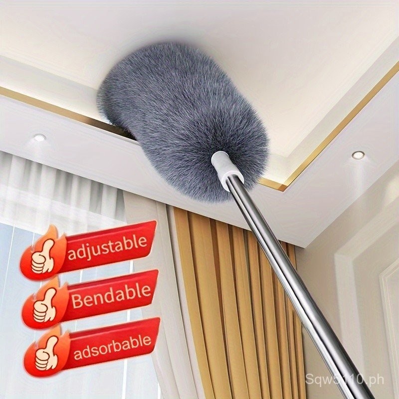 1Heavy-duty Telescopic Dusting Brush，With curved head and extension rod ...