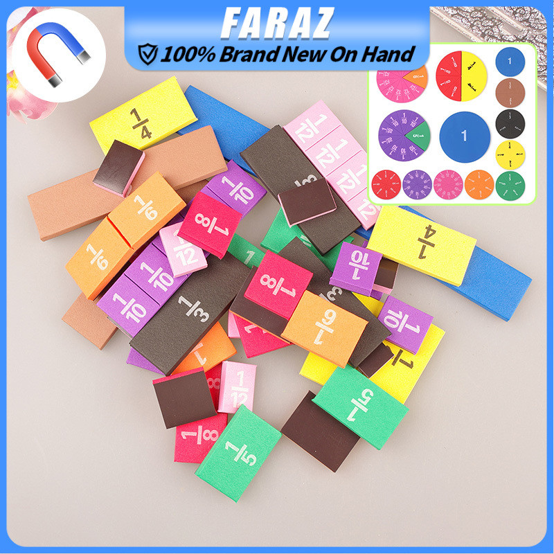 Magnetic Fraction Tiles Math Teaching Tool for Kids Learning Fractions ...