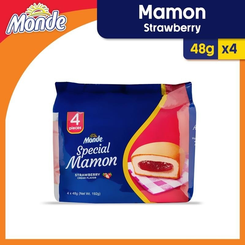 Monde Special Mamon Strawberry Cream Filling 48g x 4 | Shopee Philippines